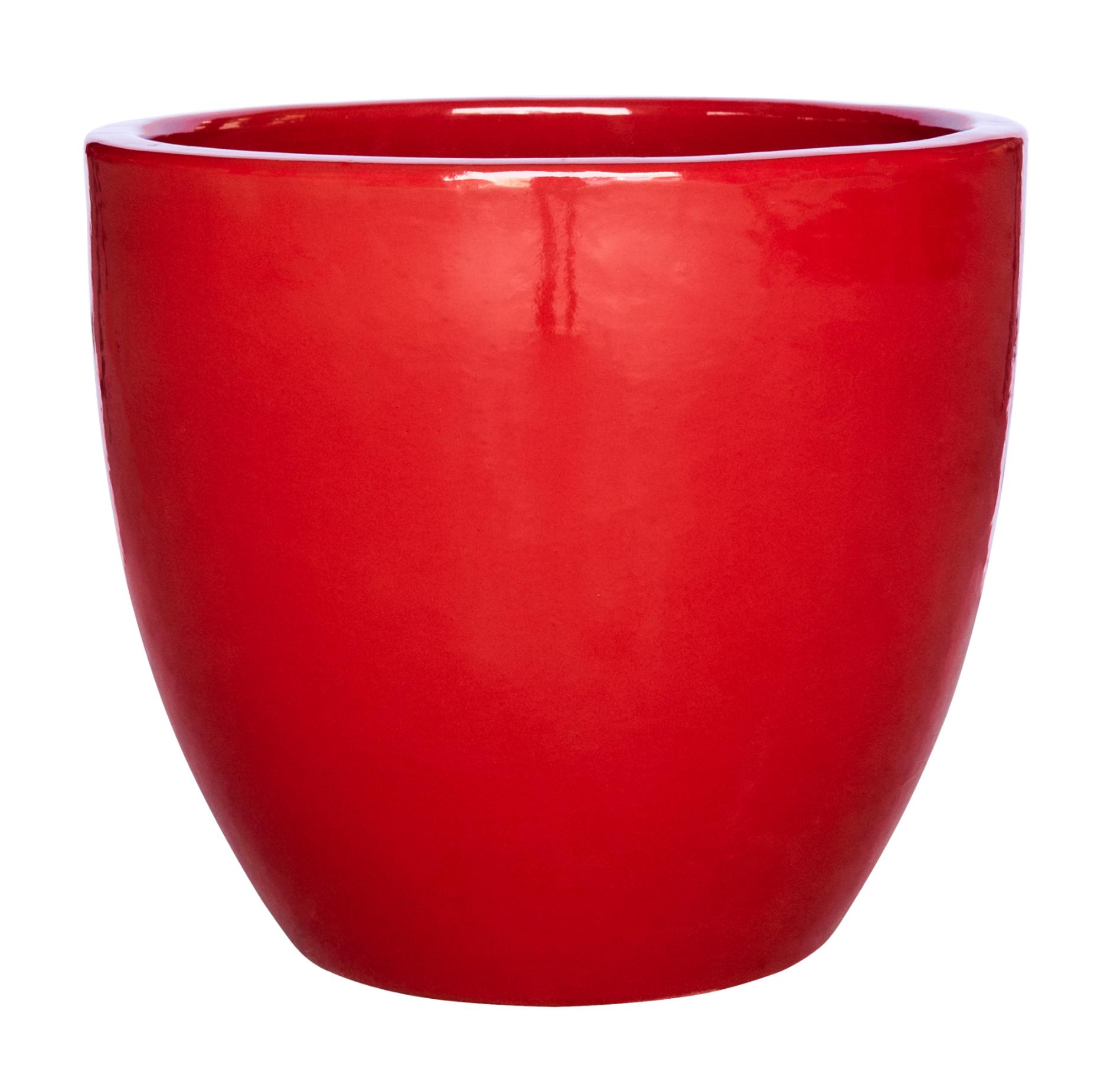 Glossy Red Ceramic Planter Set Of 4 - Modern Indoor & Outdoor Plant Pot ...