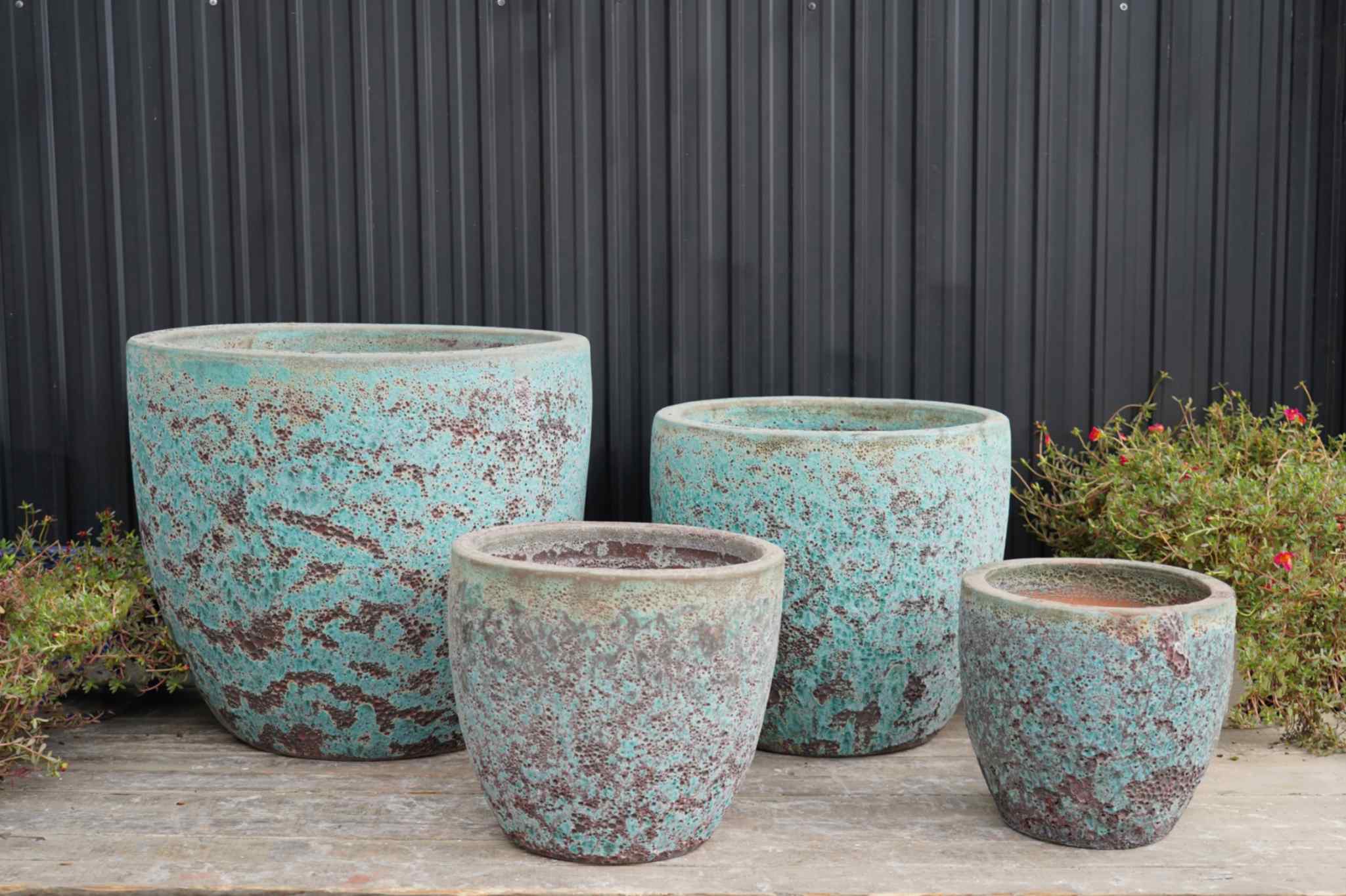 Decorative Garden Pots - Stylish Decorated Flower Pots (set of four ...