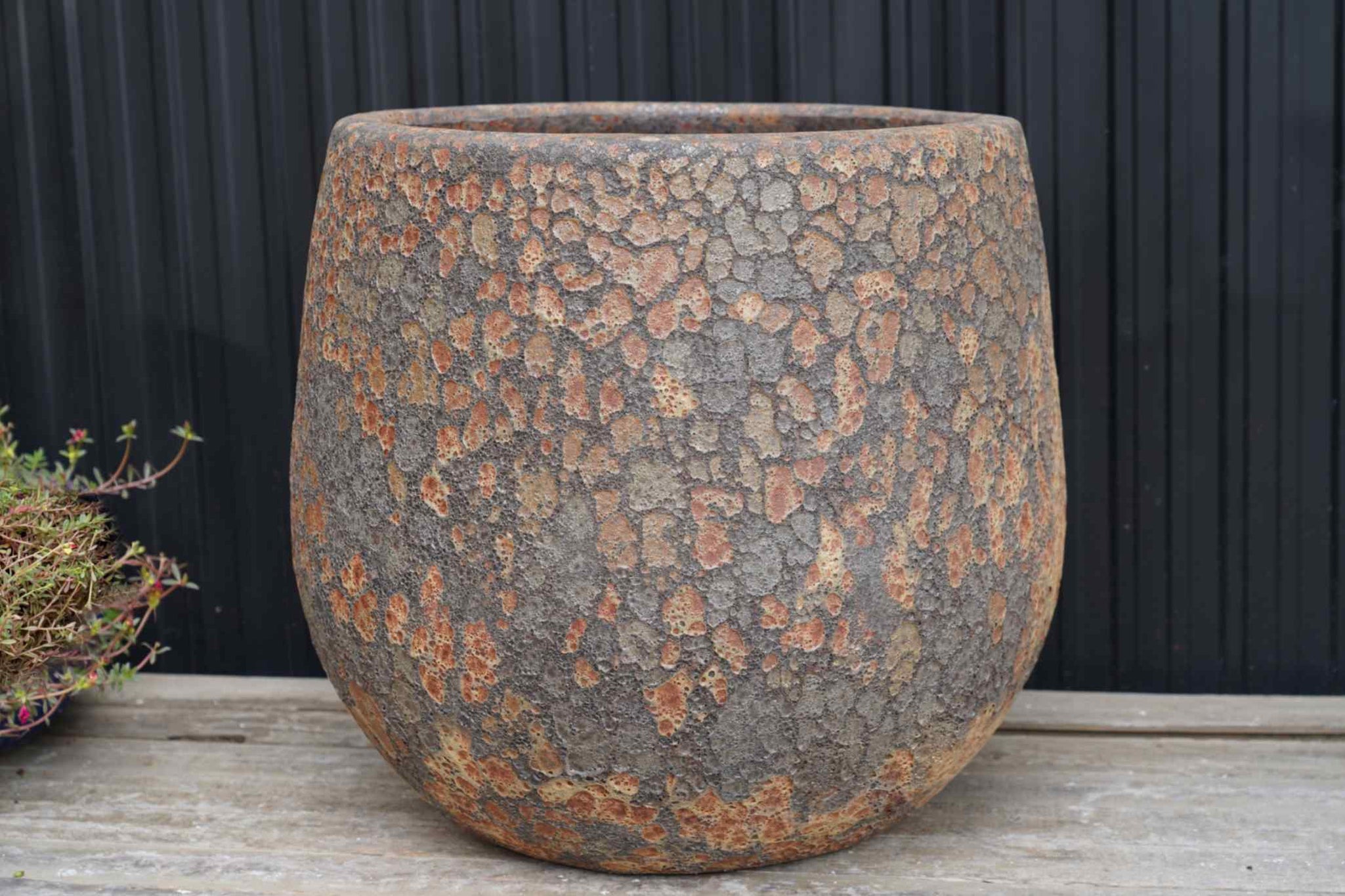 Large Ceramic Pots with Sunset Hue | Rustic Indoor Outdoor Planters (s ...