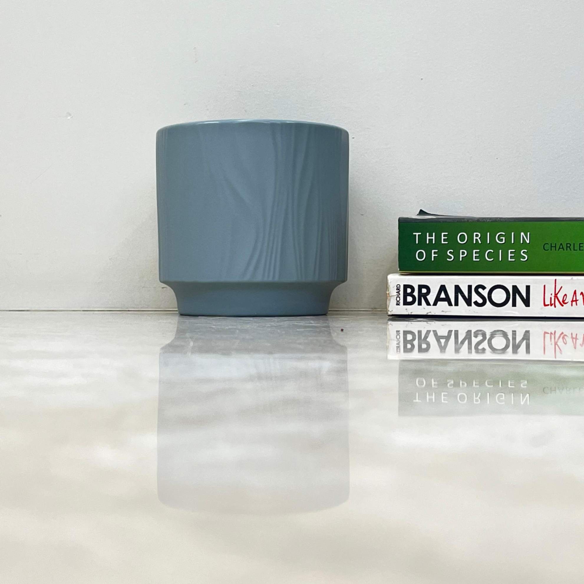 Buy Light Gray Ceramic Planter – Modern Marbled Plant Pot ...