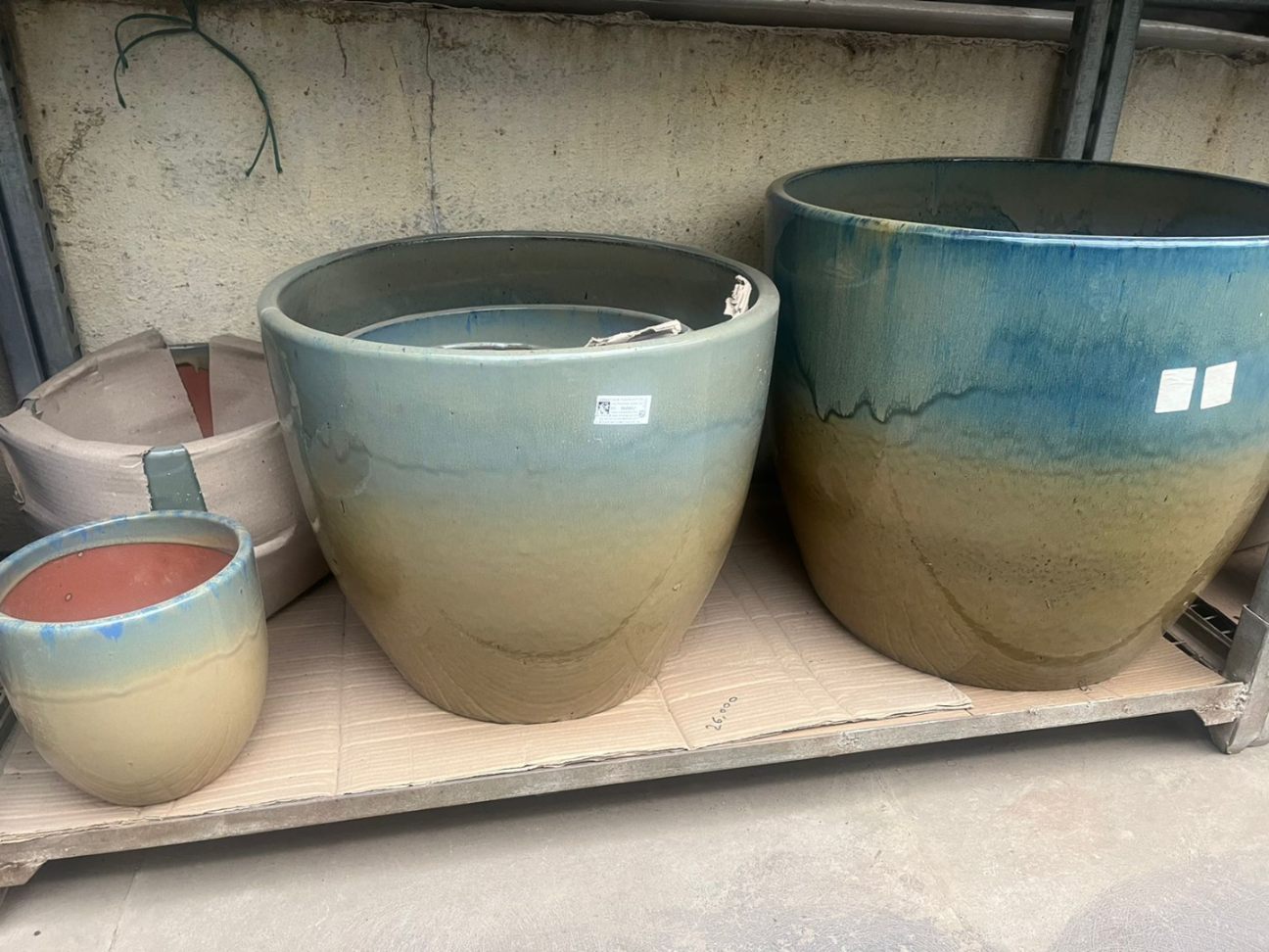 Elegant Ocean Blue Ceramic Pots – 5-Piece Set for Indoor & Professional ...