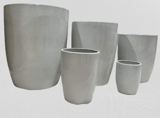 Modern Light Gray Ceramic Planters for Indoor and Outdoor ...