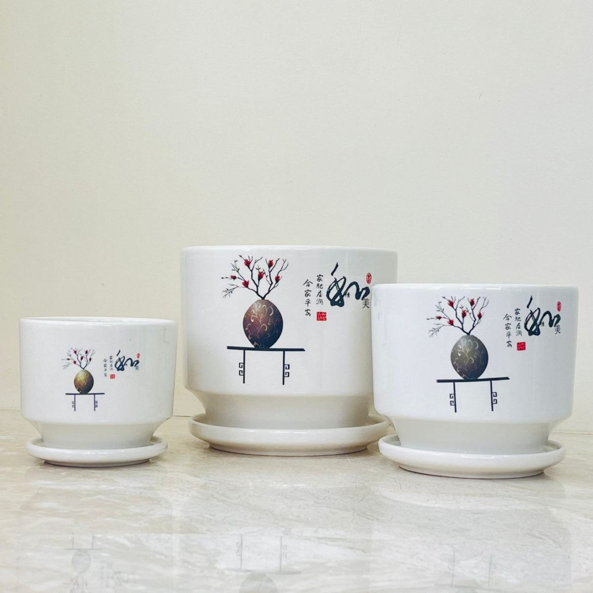 Zen Pot Collection set of 3 – Elegant Ceramic Planters for Indoor Decor ...