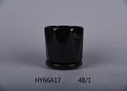 Modern Black Round Ceramic Pot | High-Quality | Minimalistic Design ...