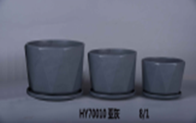 Premium Round Grey Ceramic Pot with Bottom Tray | Modern Design | Ideal ...