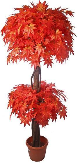 Artificial Maple Double Topiary Plant Red - 5 feet – ChhajedGarden.com