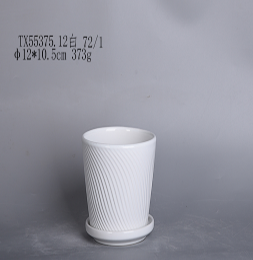 Modern White Spiro Ceramic Pot | Stylish Table Top Plant Decor ...