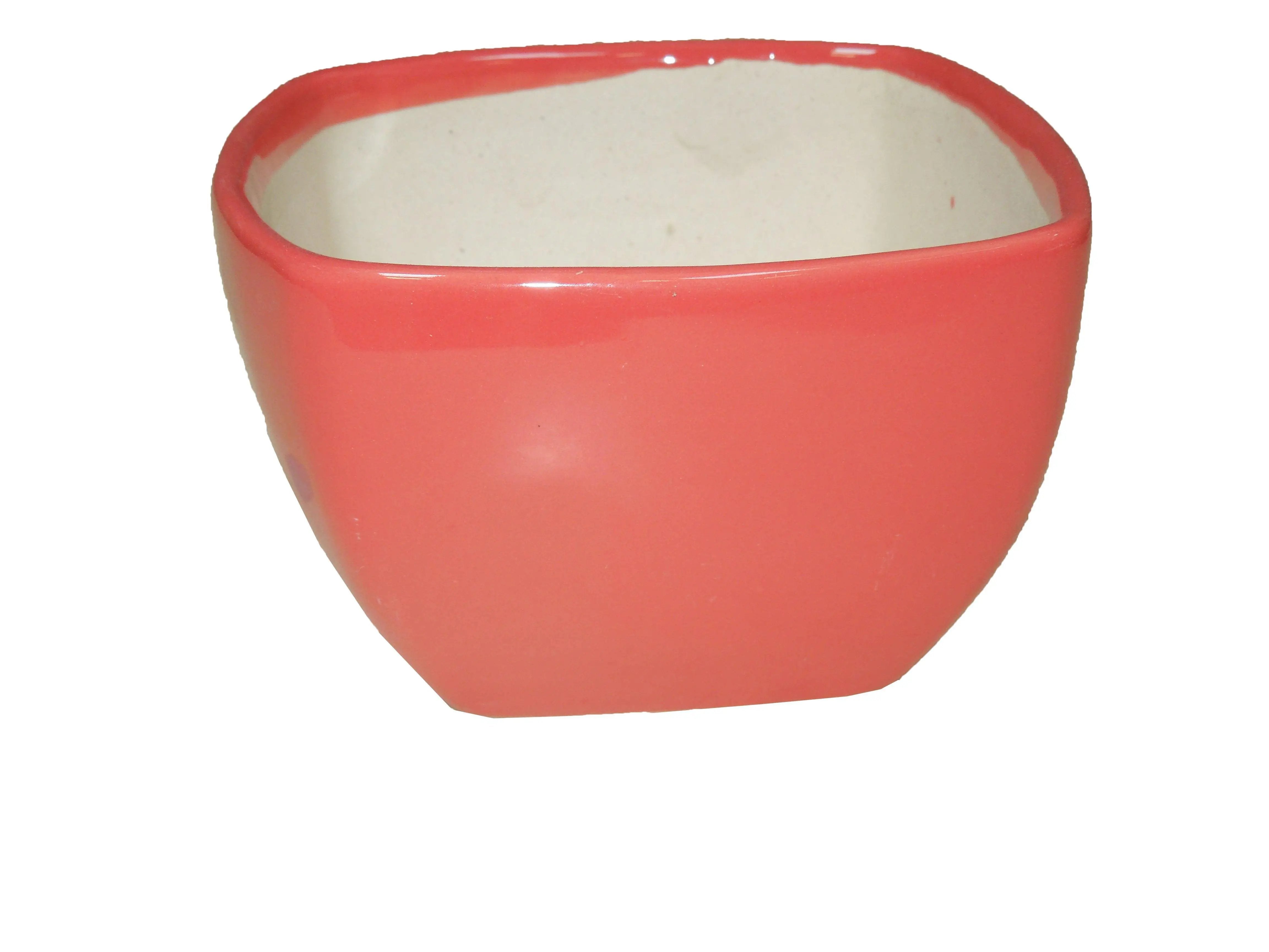 Buy Modern Large Square Bowl (Pack of 3) - Red Ceramic Pot | High ...