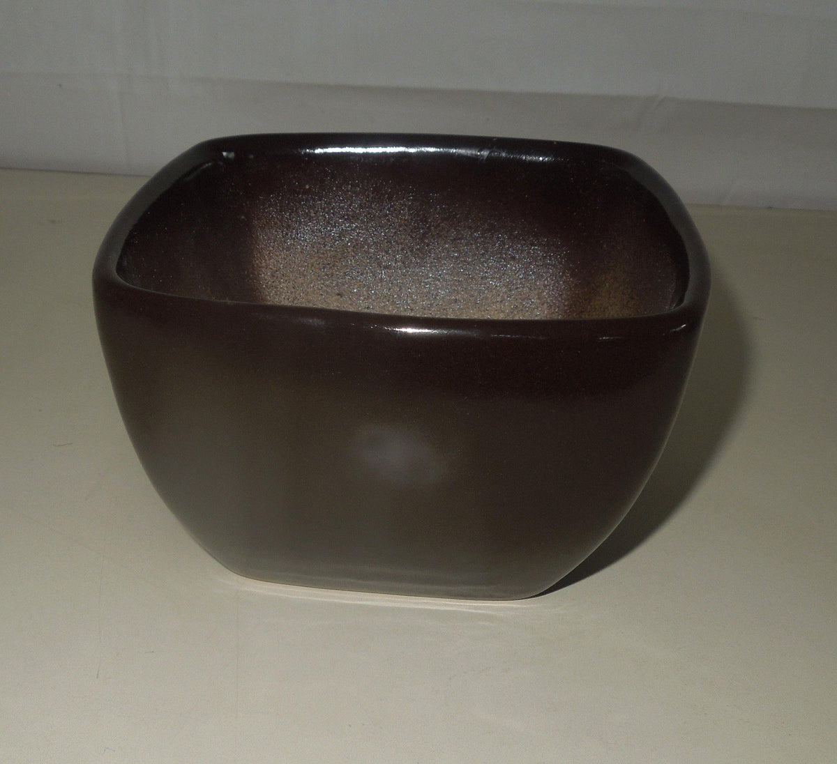 "Shop Contemporary Brown Ceramic Square Planters - Set of 3 | Modern ...