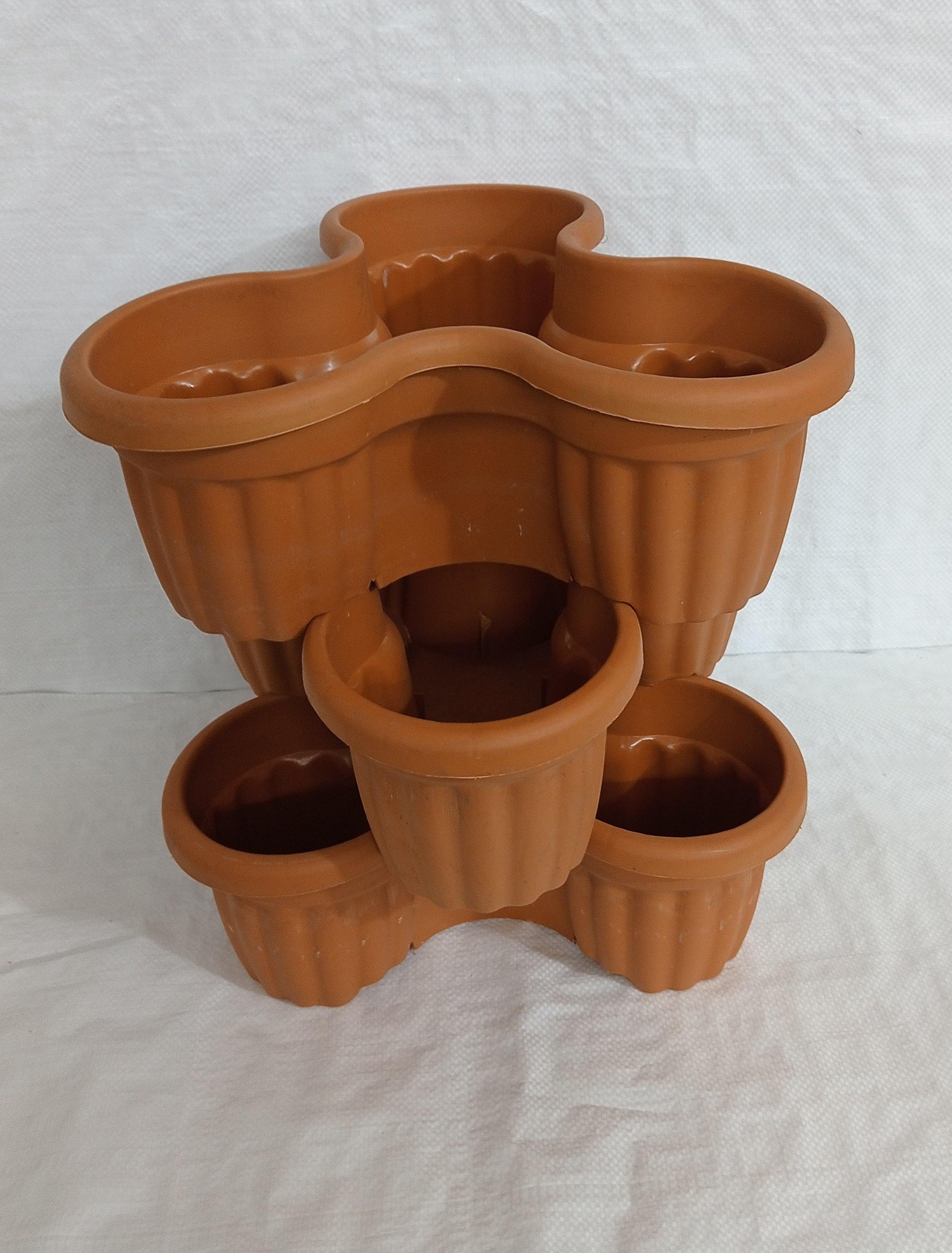 Stacking Pots Terracotta,Vertical Flower Tower Pots – ChhajedGarden.com